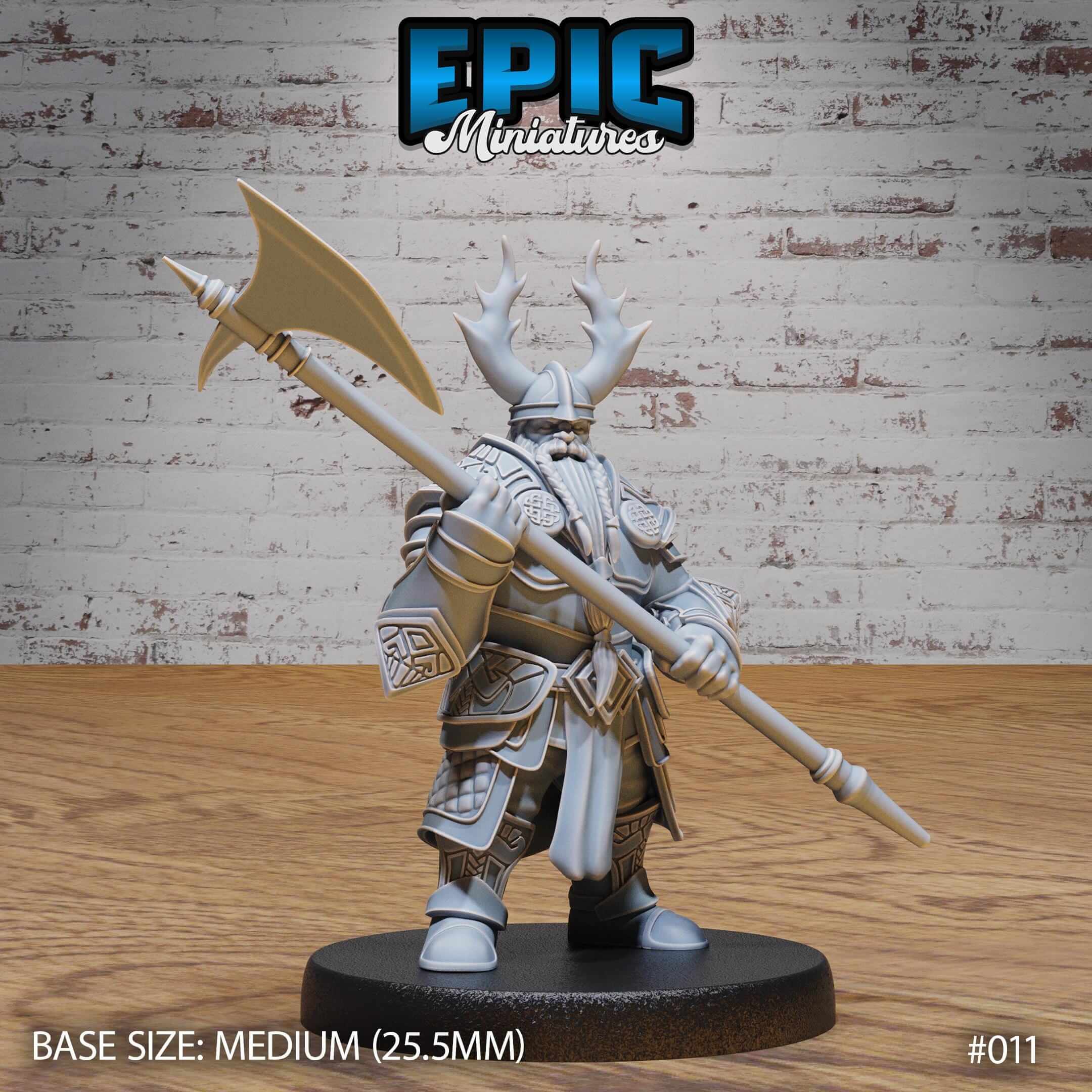 3D Resin Miniature Dwarf Warrior with Halberd - D&D Epic Miniatures ...